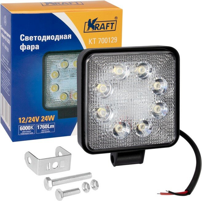 Светодиодная фара KRAFT KT 700129 8 Led 9-60V 24W