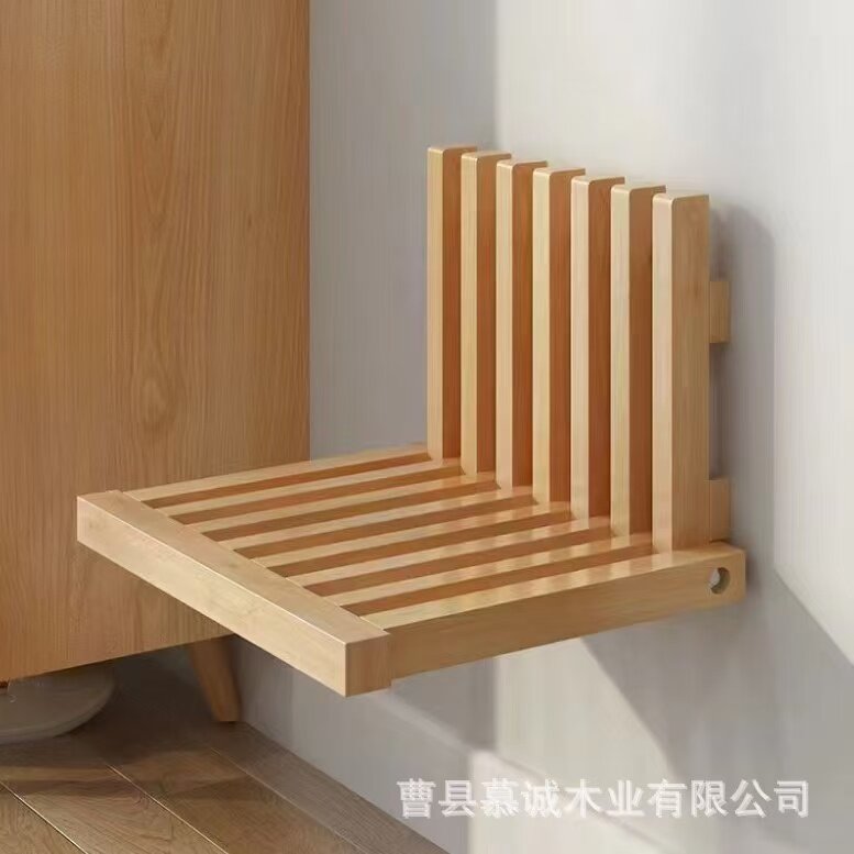 Стул складной, дерево, массив, устойчивый, складной, для смены обуви 41*35cm