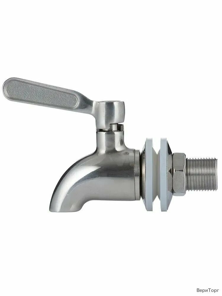 Кран для емкости, лимонадницы, сливной / Кран сливной 16 мм для бочки, фляги, нержавеющая сталь