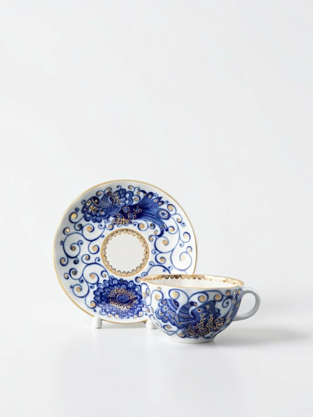 Чайная пара "Птица-царица" форма Тюльпан, 250 мл, Императорский фарфоровый завод