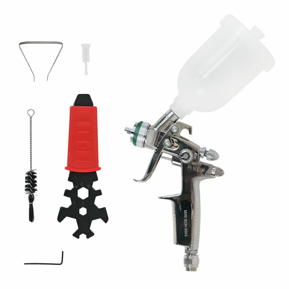 SCHTAER SCH-3003 MINI краскораспылитель с головой HVLP соплом 1.0 (MINI SCH-3003-HVLP-1.0)