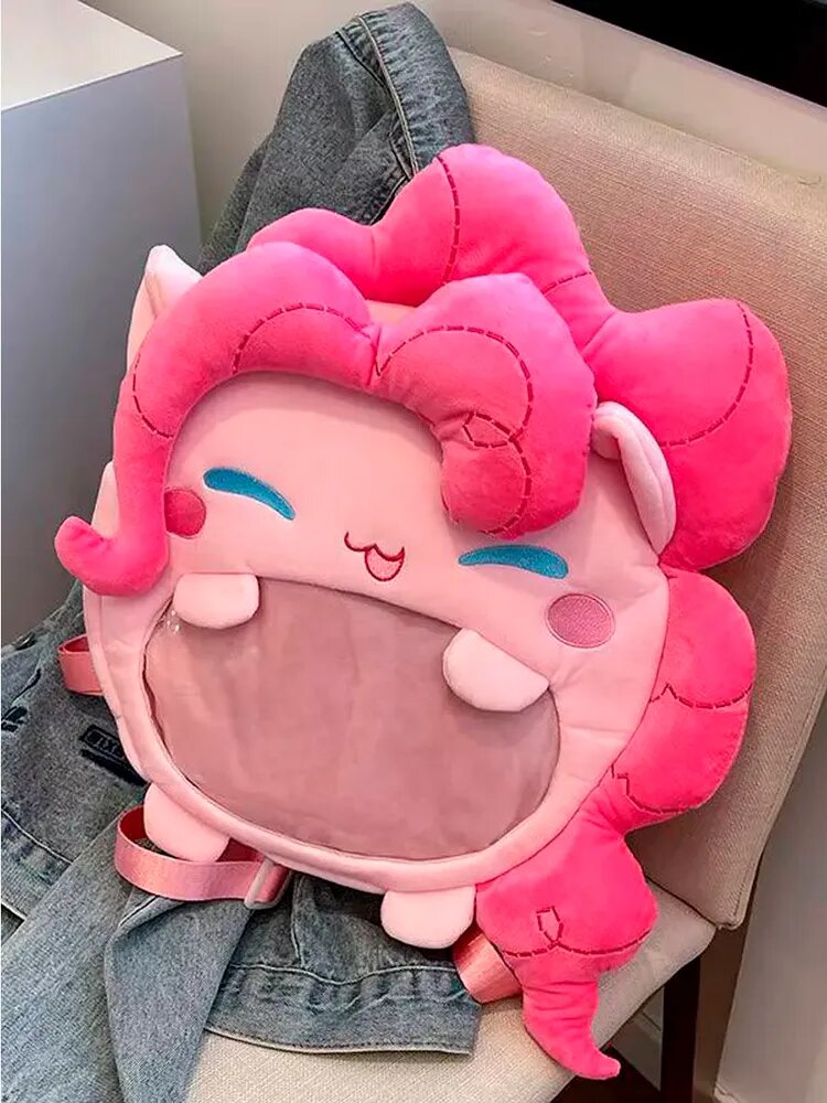 Рюкзак сумка Пинки Пай My Little Pony розовый через плечо с прозрачными карманами Y2K — фото 1