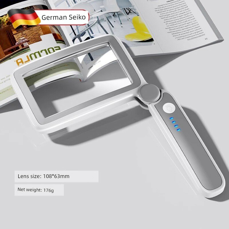 Увеличительная лупа 100х с подсветкой и USB-зарядкой для чтения, пожилых людей, детей и мобильного экрана - компактная