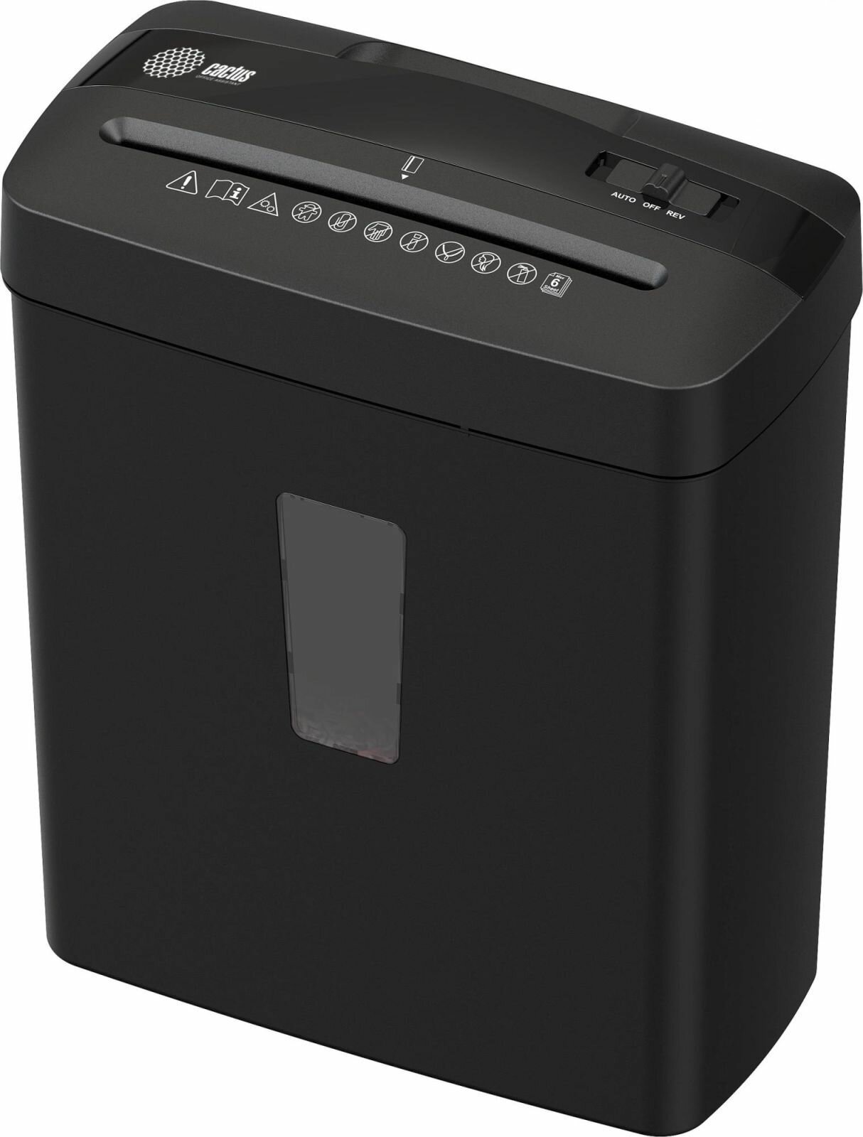 Шредер CACTUS секретность P-4 фрагменты 6. листов 13 л, скобы пластиковые карты (CS-SH-A3)