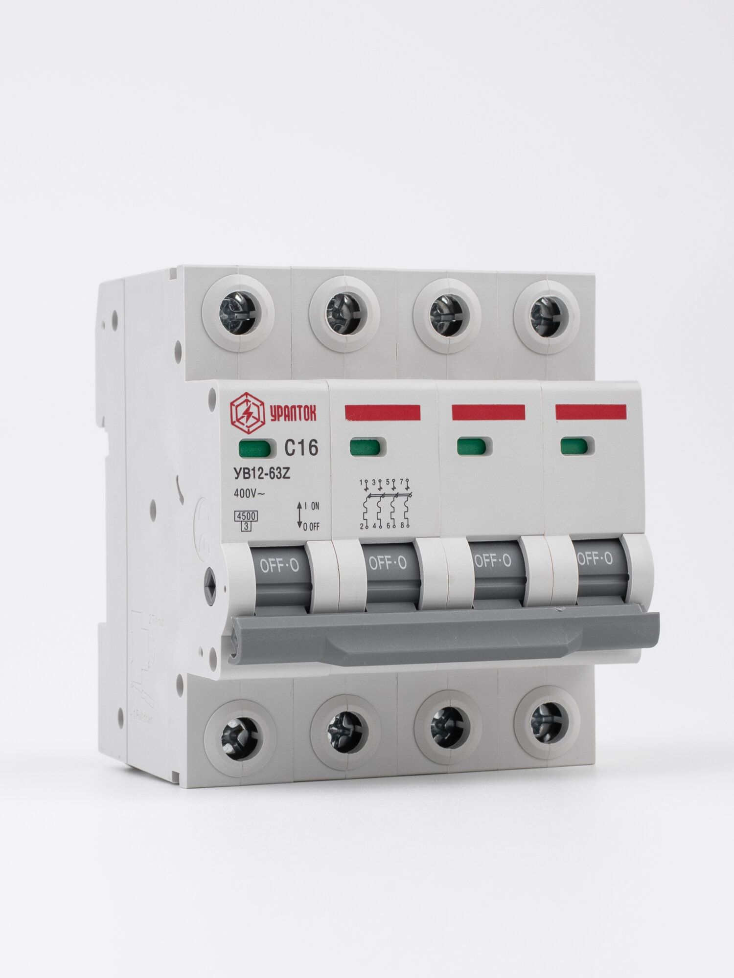 Автоматический выключатель уралток серии УВ12-63Z 4P16A4,5kA