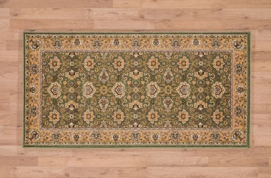 Ковер Floare-Carpet на пол в гостиную, спальню, детскую шерстяной, бежевый, оливковый, горчишный, 0,7х1,4 м
