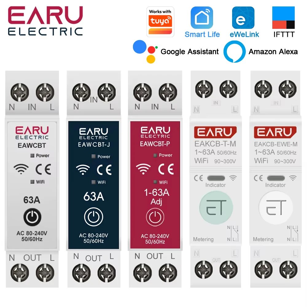 Автомат защиты цепи eWeLink 16A EAWCBT-J-Tuya