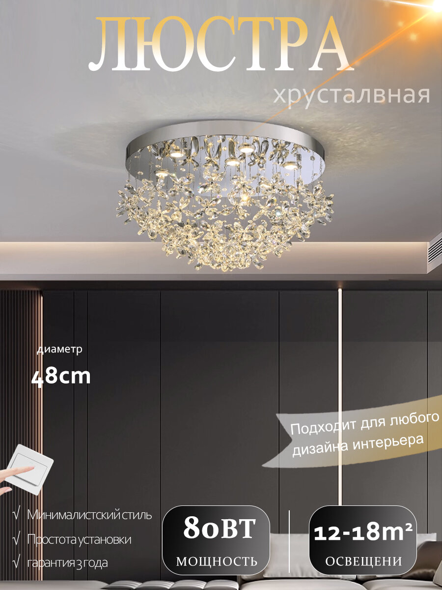 Люстра потолочная светодиодная,80BT