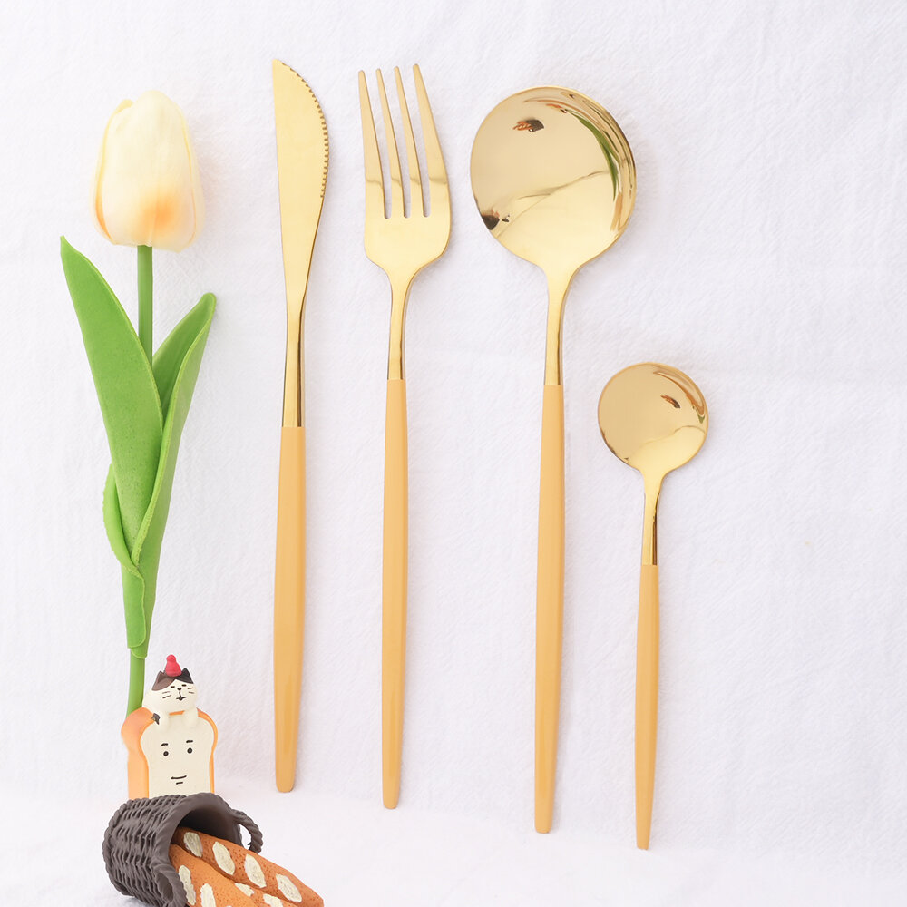4шт из нержавеющей стали нож вилка ложка столовая посуда.