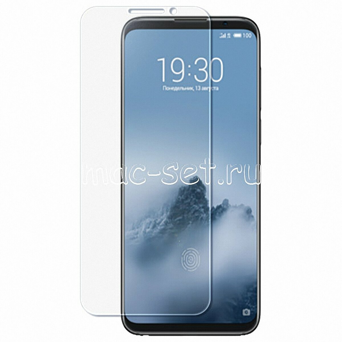 Защитное стекло для Meizu X8 прозрачное на плоскую часть экрана