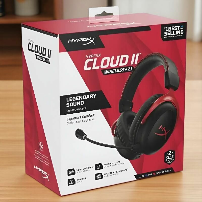 Игровые наушники HyperX Hurricane 2 с микрофоном, черно-красные, для ПК и консолей — фото 1