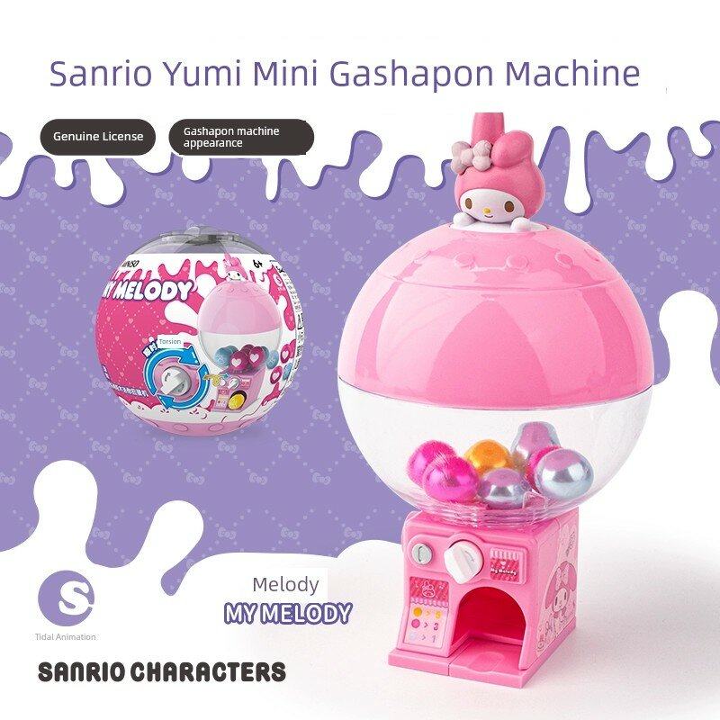 Оригинальный мини-автомат для гашапонов Sanrio, набор-сюрприз Hello Kitty, фигурка Куроми, игрушка-собачка с большими