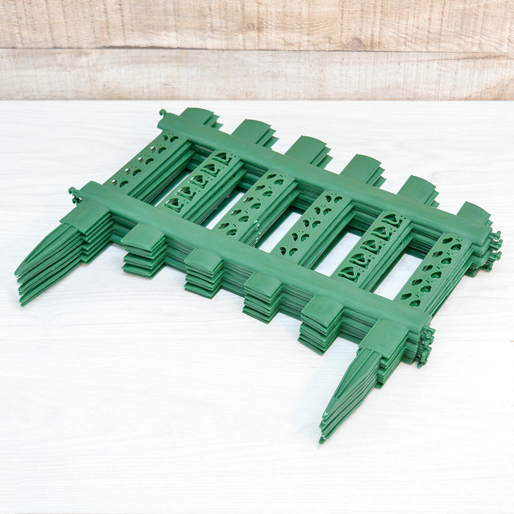 Заборчик декоративный "Палисадник", 3м, темно-зеленый, полипропилен, для клумб и цветников