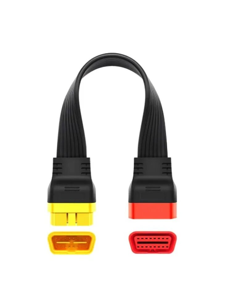 Удлинитель OBD2, 36см/14.17 дюймов, нейлоновый, красный/желтый — фото 1