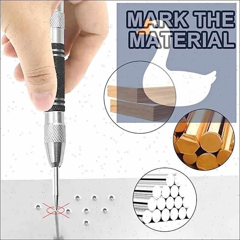 128 мм Автоматический центральный кернер с пружинным заряжанием Маркер для дерева, стекла, пресс-дрель вмятин