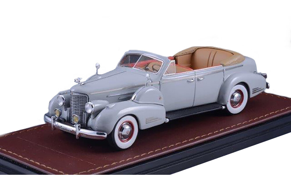 Модель коллекционная GLM Cadillac V16 series 90 fleetwood sedan convertible (open) 1938 grey (limited 029/100 pcs)