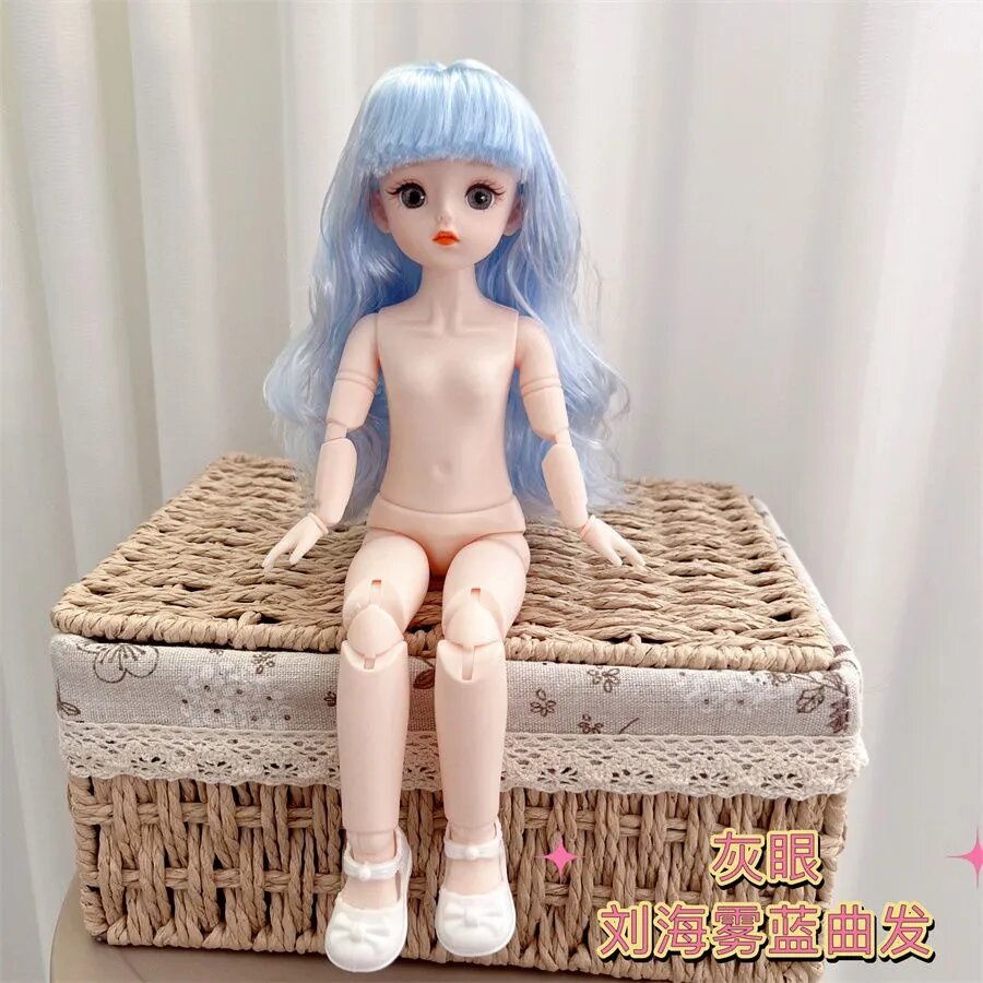 Кукла голубая, 30 см, подвижная, ABS пластик, Китай