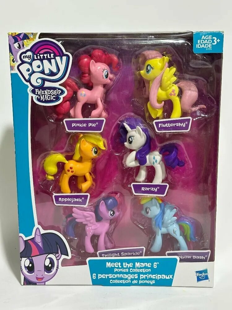 Набор фигурок My Little Pony (Май Литл Пони) - Твайлайт Спаркл, Флаттершай, Пинки Пай, Рэйнбоу Дэш, коллекционные, подарок