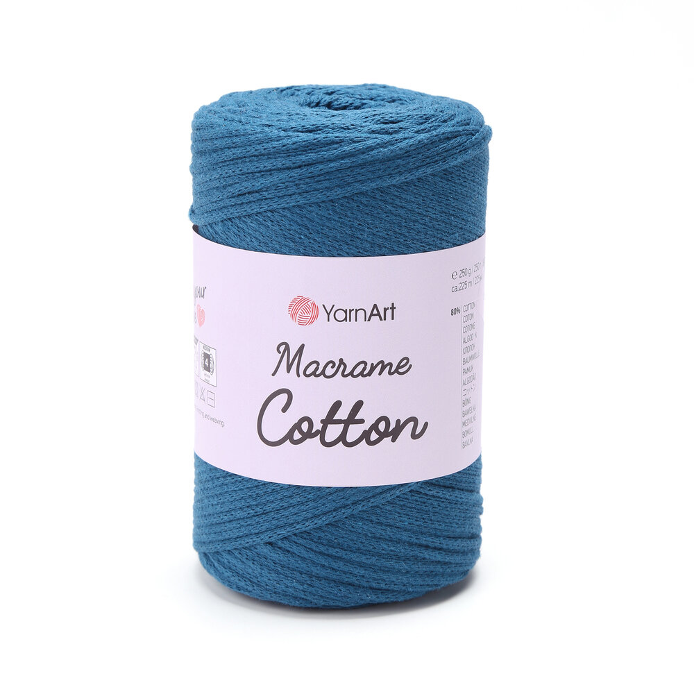 Пряжа для вязания YarnArt Macrame Cotton 789 петрольный 1 моток 250 гр/225 м 80% хлопок, 20% полиэстер