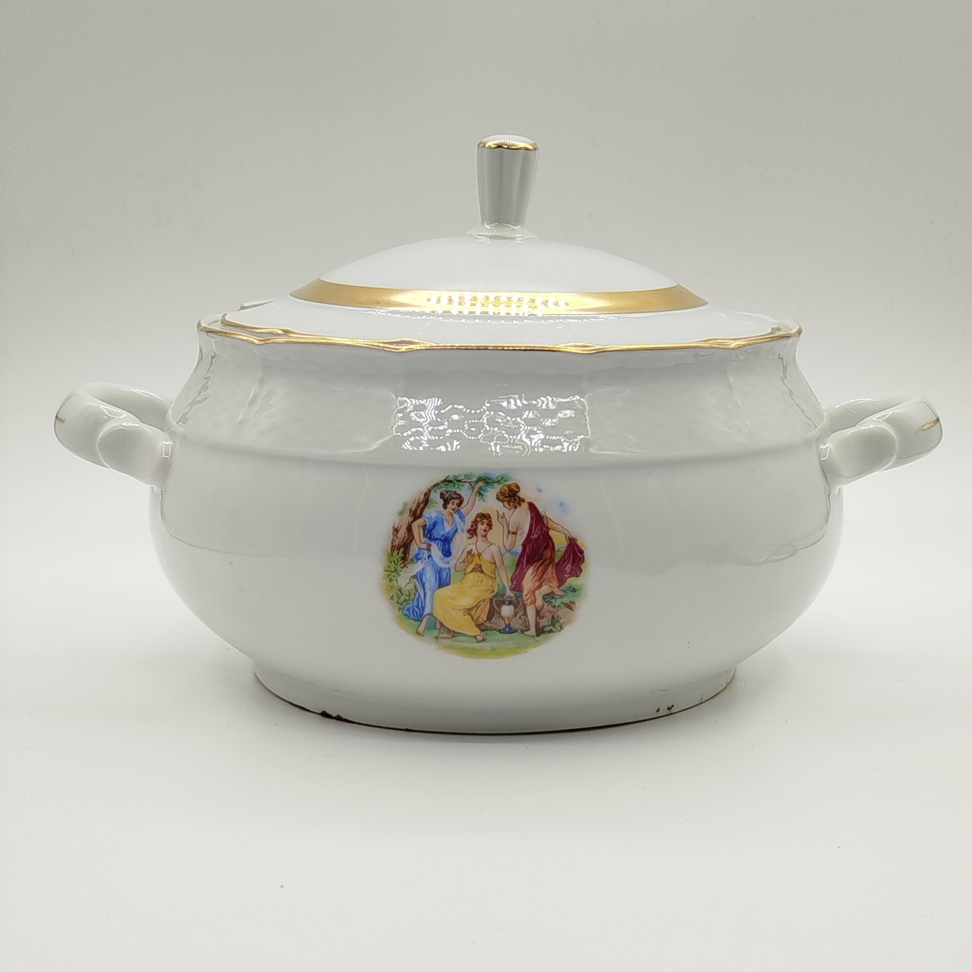 Супница "Мадонна", фарфор, деколь, золочение, Thun (Тун), Чехословакия, 1970-1990 гг.