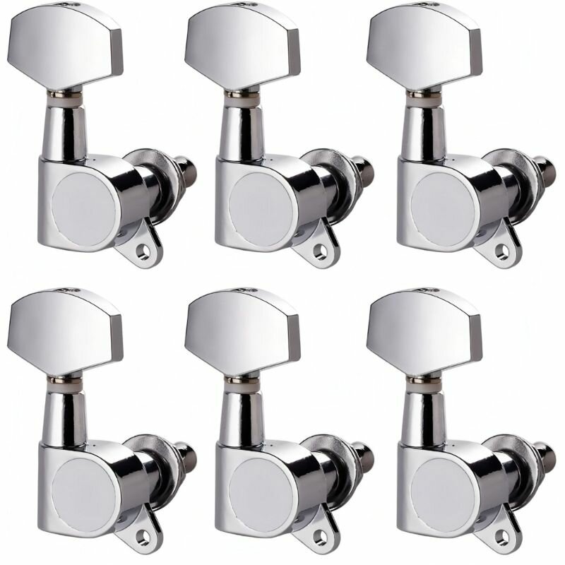 (1 набор) Колки для гитары - 6 на правую сторону, серебристые