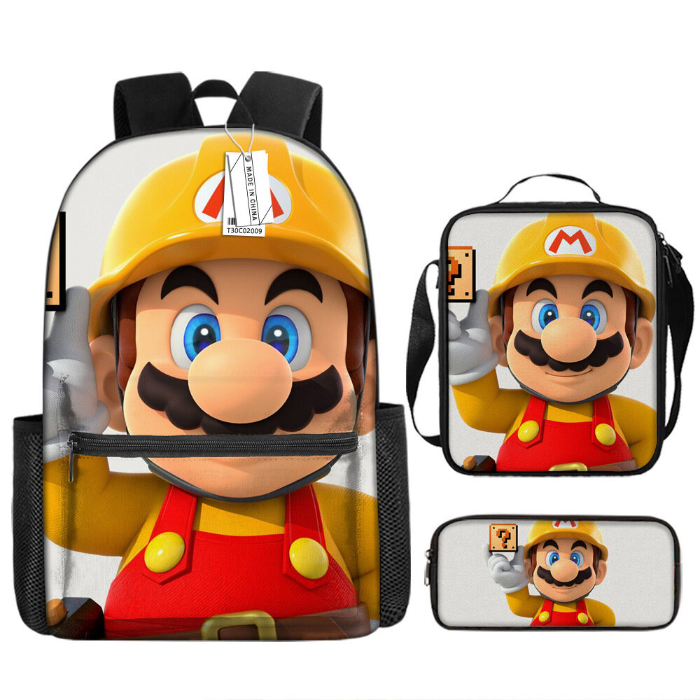Самые продаваемые на Amazon детские школьные ранцы Super Mario Mario для учащихся начальной и средней школы, детские рюкзаки, сумки с героями мультфильмов