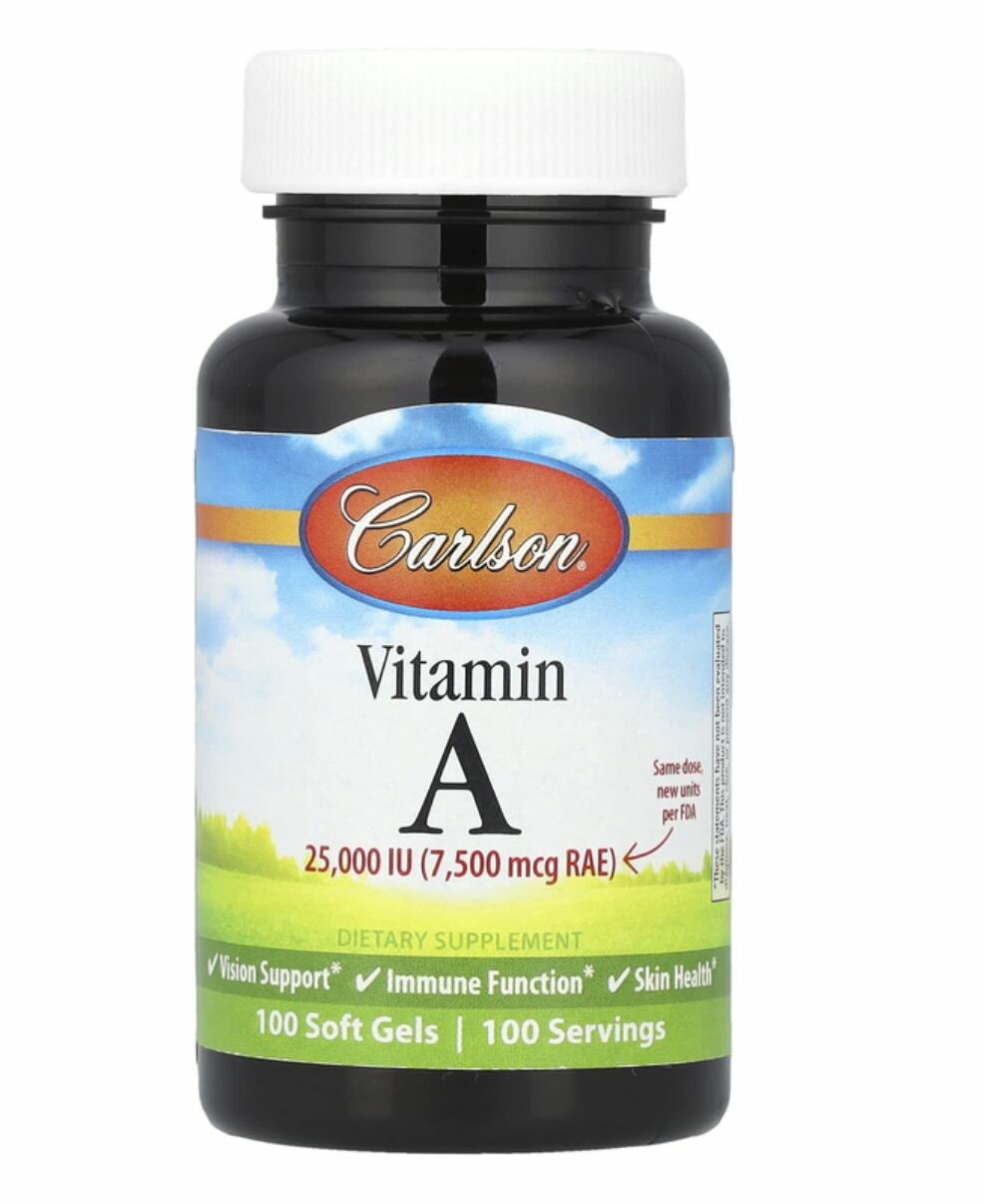 Carlson labs Vit A 25000IU 100 капсs 100 капс.