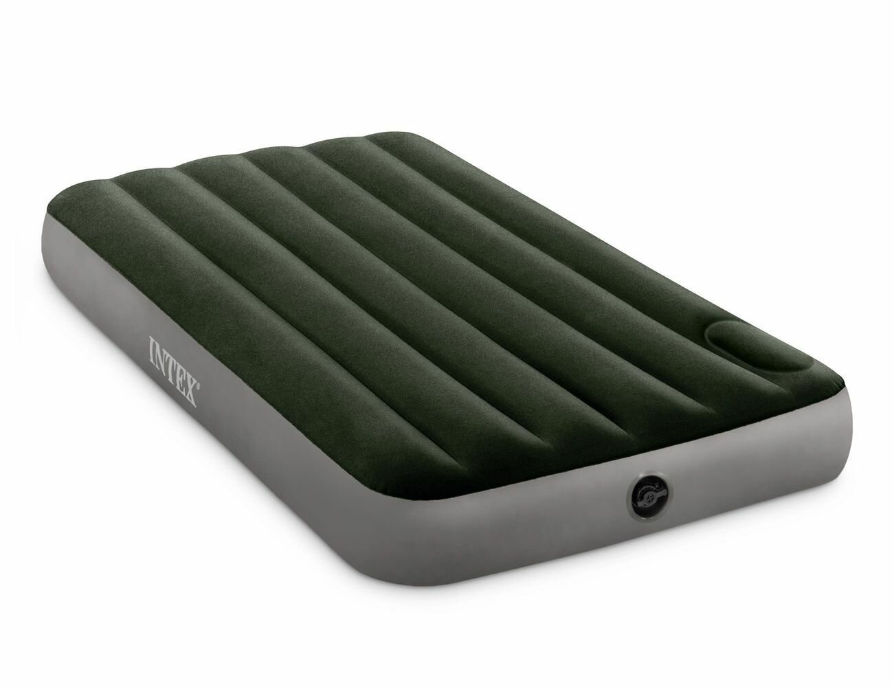 Односпальный надувной матрас Intex Downy Bed (Twin), 99х191x25 см со встроенным ножным насосом, 64761