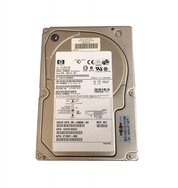 Жесткий диск HP 271837-002 36,4Gb U320SCSI 3.5" HDD