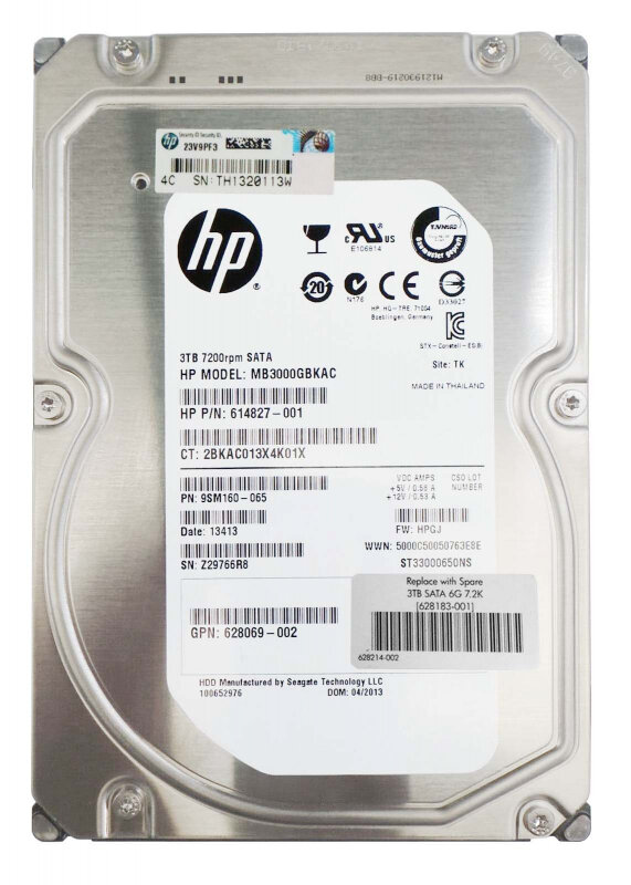 Жесткий диск HP 628183-001 3Tb SATAIII 3,5" HDD