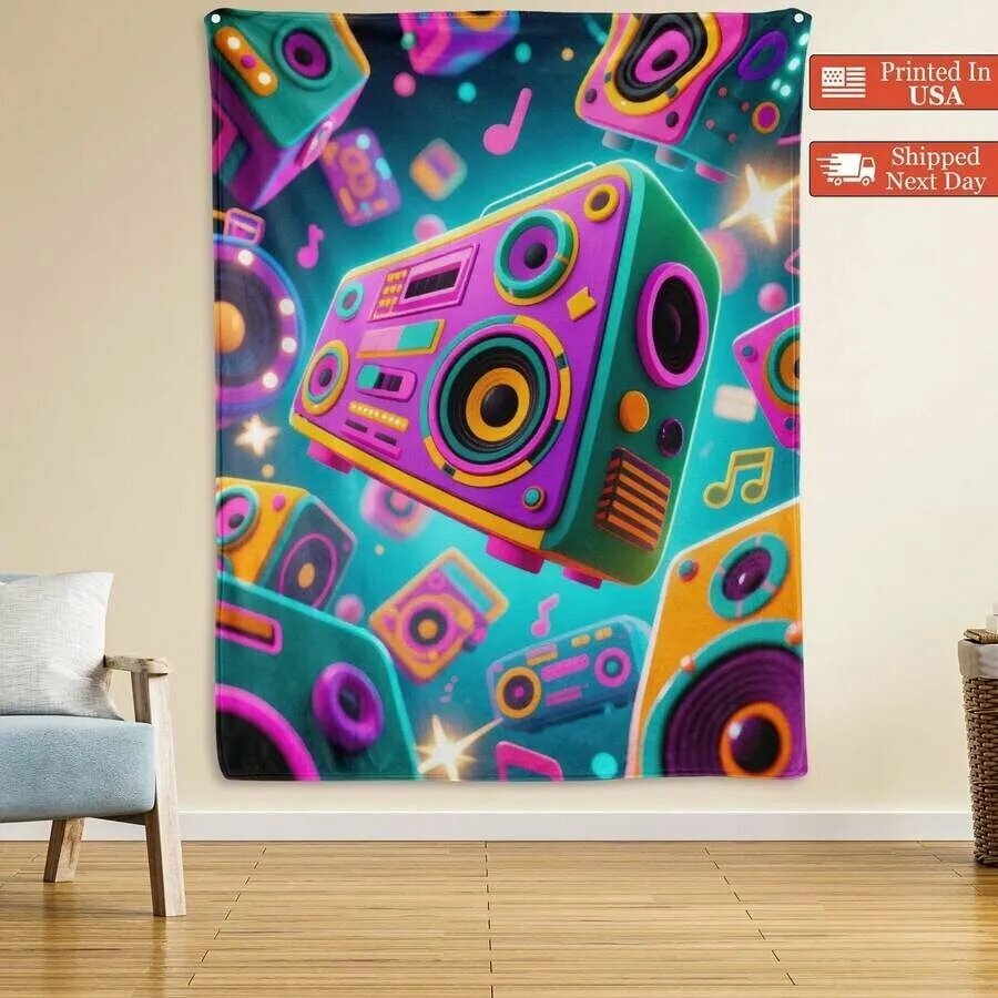 TATB Гобелен "электронная музыкальная нота динамика", 75х100 см, 11x11