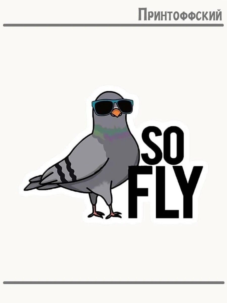 Термонаклейка для одежды и аксессуаров DTF-печать Голубь So Fly