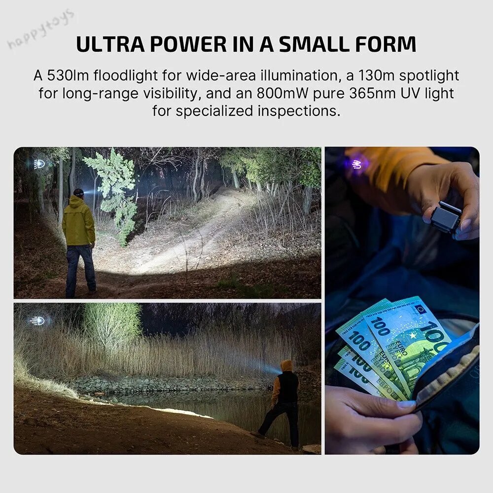 Olight Oclip Ultra Navy Blue Фонарь-прожектор, 530 Люмен, 130 м, IPX6, 55 г, Темно-синий — фото 1