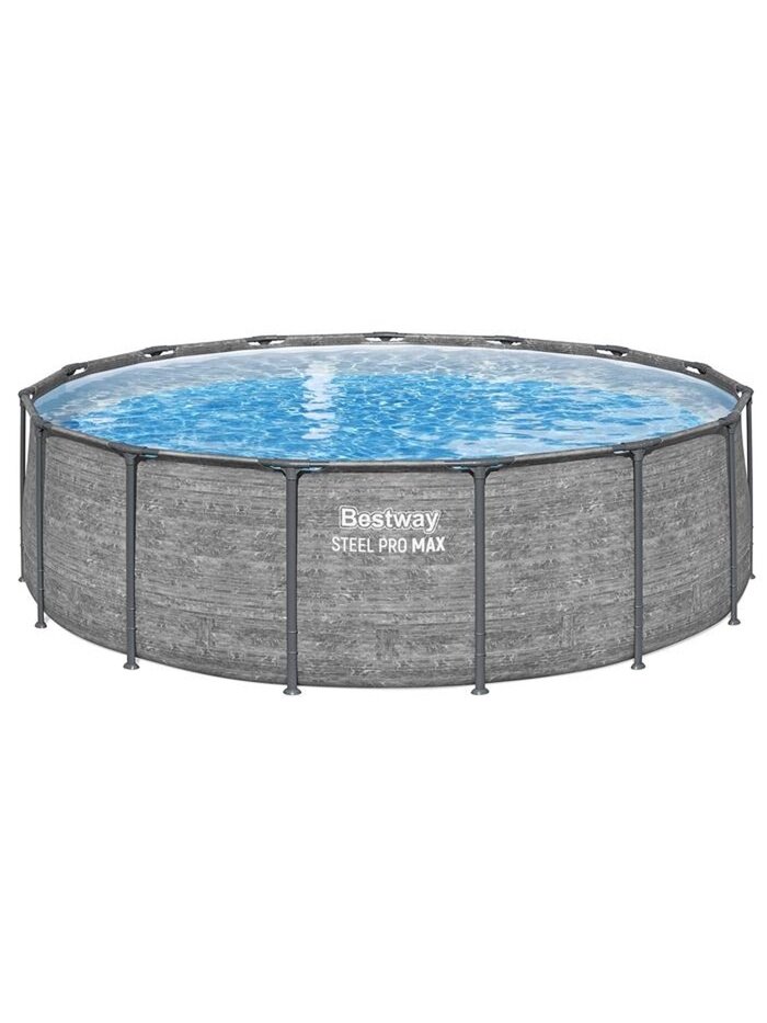 Бассейн каркасный Steel Pro Max, 457×122 см, круглый, цвет графит, 561PH Bestway