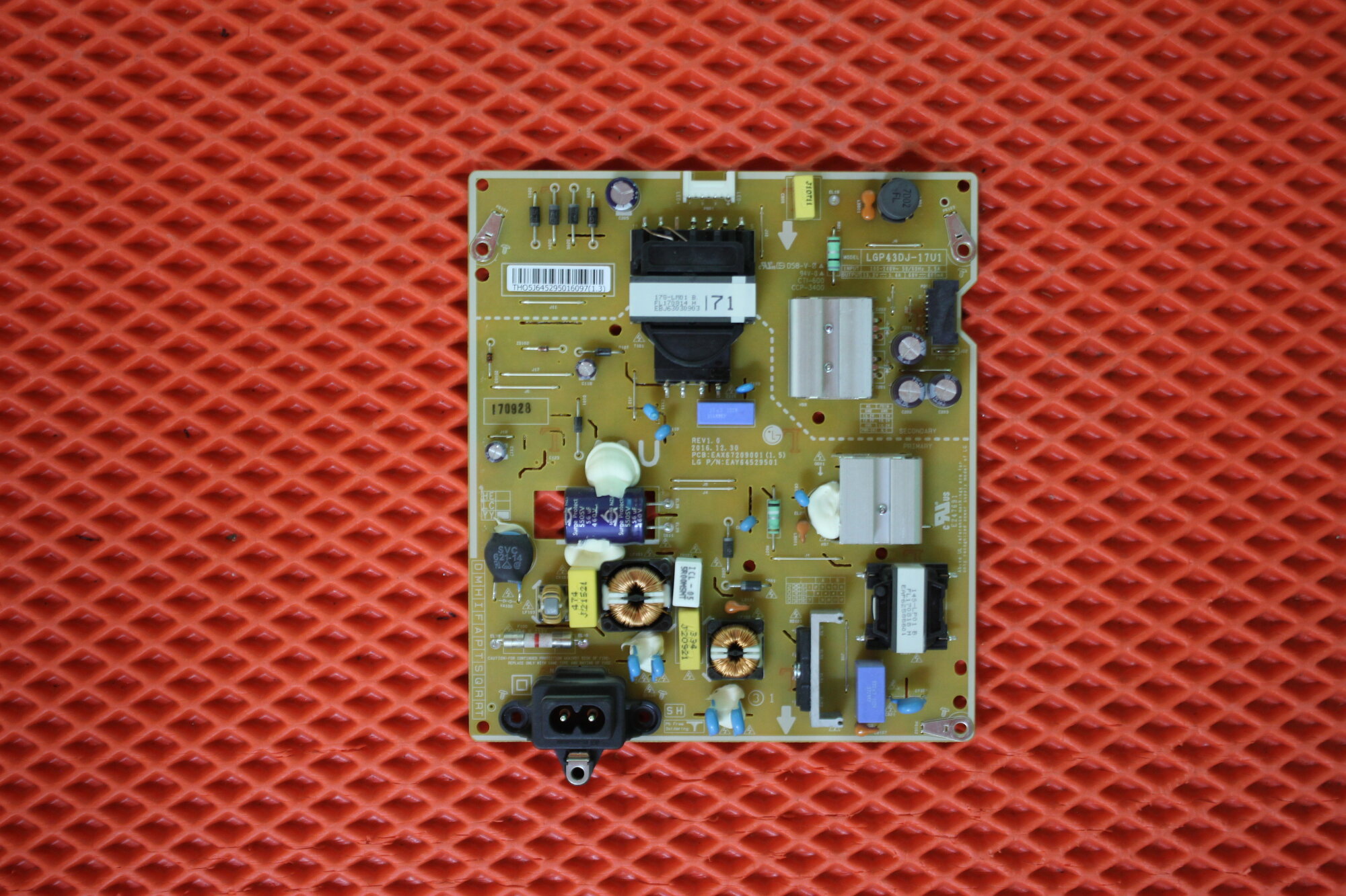 Блок питания (PSU) EAX67209001 (1.5) для телевизора LG 43UJ630V-AHHR94 в надёжной упаковке