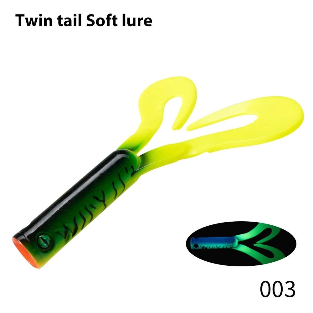 Силиконовая приманка Twin Tail, цвет 003, зеленый
