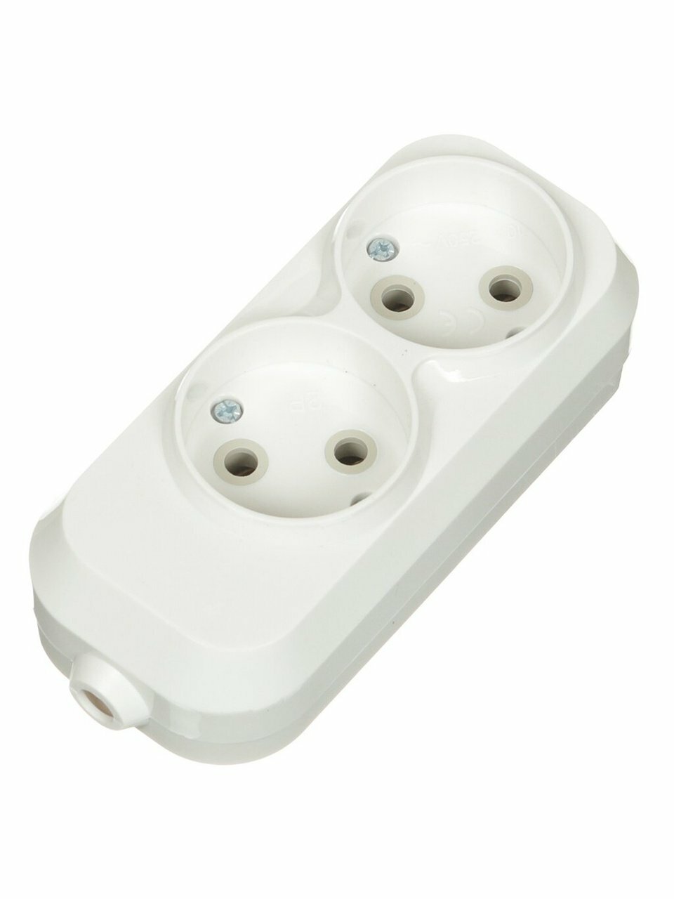 Корпус удлинителя TDM Electric Народная SQ1806-0413, 2 гнезда, 10 А, без заземления, белый, 2 полюса