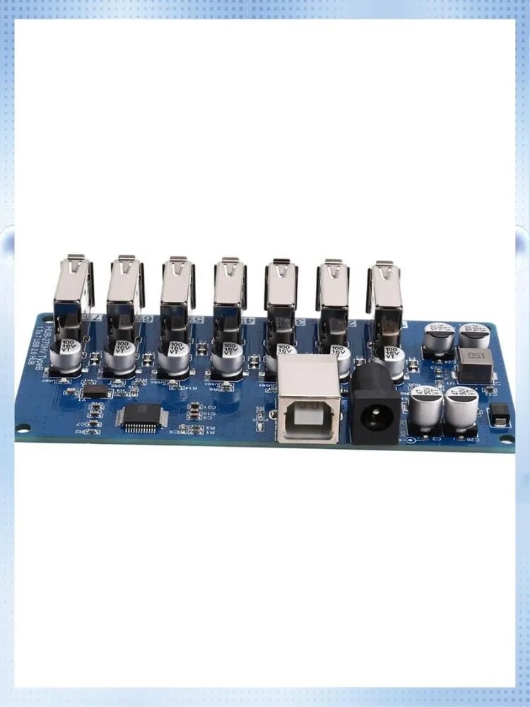V1HUB Сплиттер USB2.0 - На 7 Портов HUB С Питанием Семипортовый USB Модуль Синий
