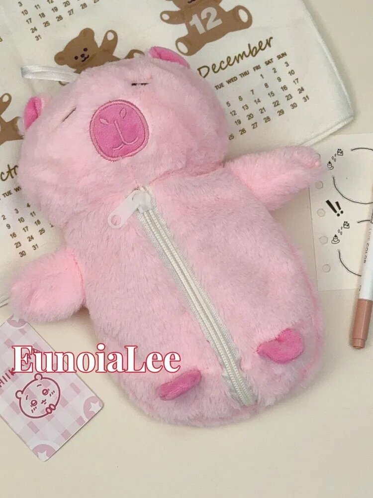 EunoiaLee школьный пенал для девочек, подходит для карандашей и кистей, capybara(капибара) Кукольная сумка.