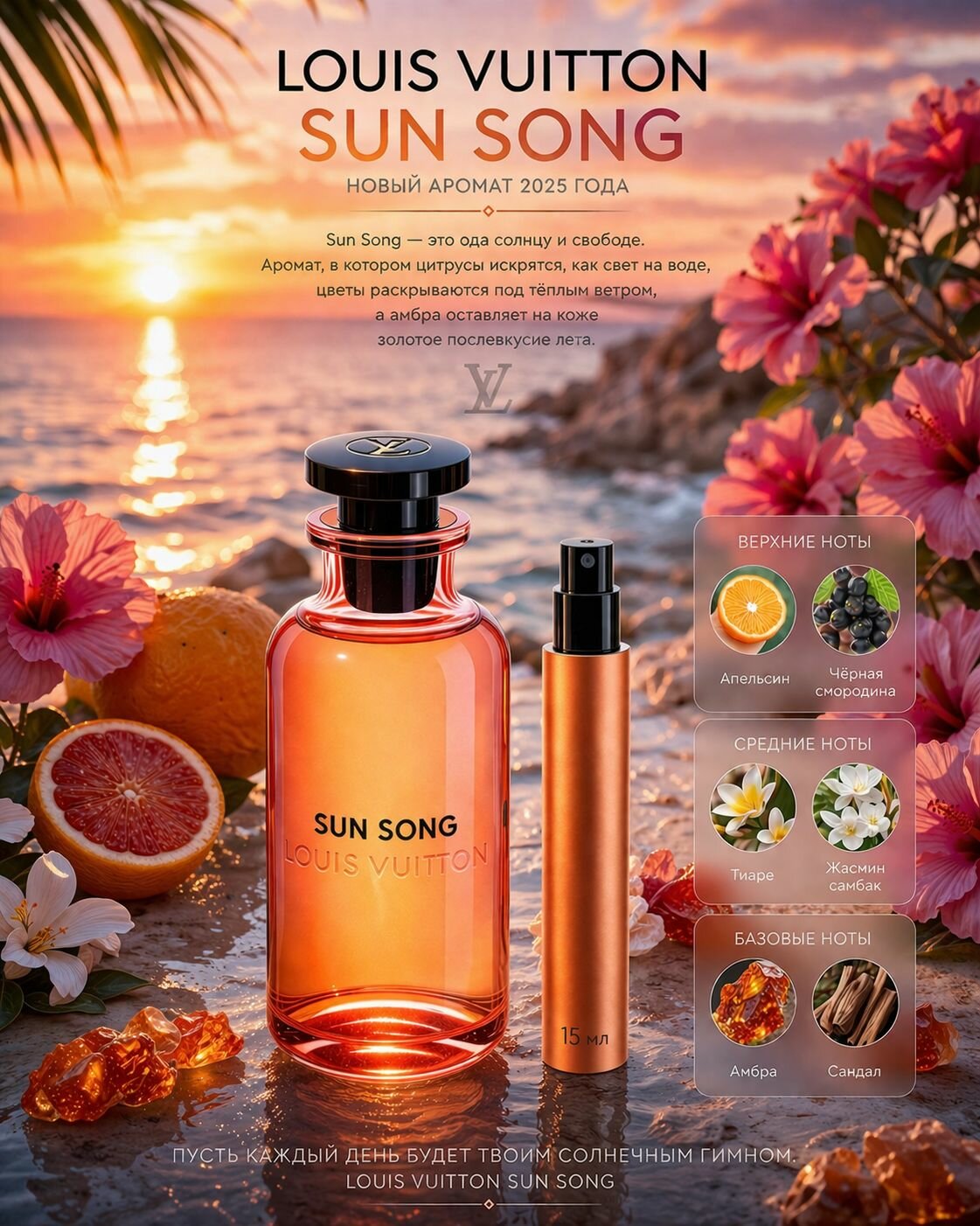 LOUIS VUITTON SUN SONG Вода парфюмерная унисекс 15 ml