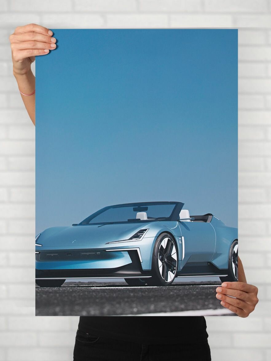 Плакат на стену для интерьера Авто и Мото (Полстар 2 - Polestar 2 3) - Постер по транспорту формата A1 (61x84 см)