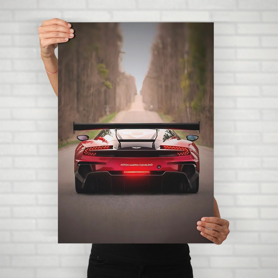 Плакат на стену для интерьера Спорткар (Aston Martin Vulcan 4) - Постер по спортивным гоночным машинам автомобилям формата А1 (60x84 см)