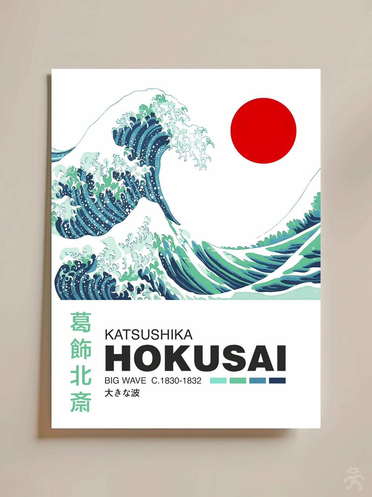 Интерьерный постер "Hokusai Big Wave" в стиле pinterest, 30x40 см