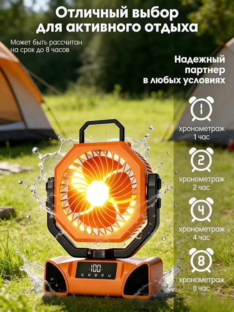 Портативный вентилятор HWFS горчичный, компактный и легкий, 15 см x 15 см x 20 см
