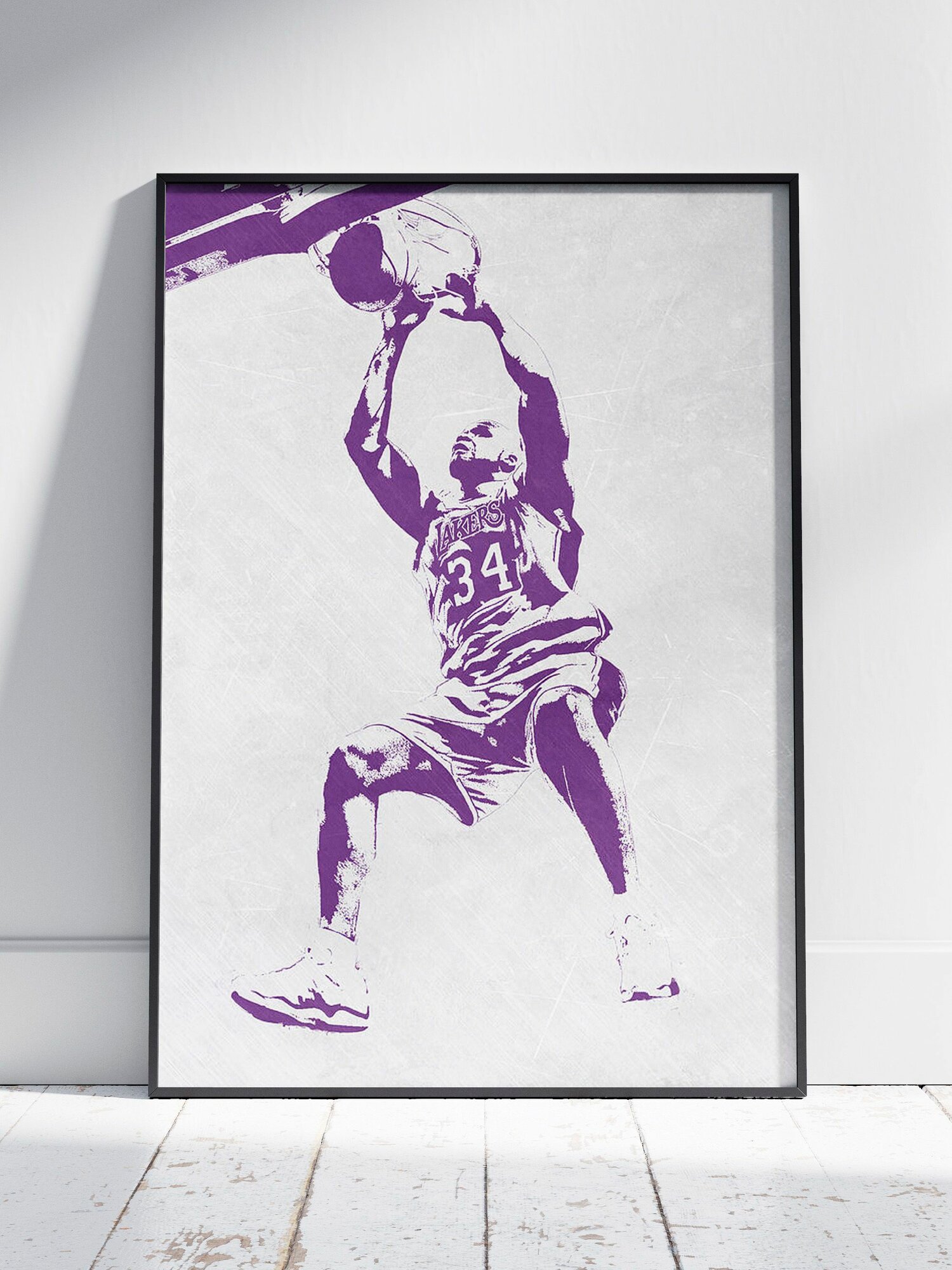 Плакат на стену для интерьера Легенды Баскетбола (Шакил О Нил - Shaquille O Neal 2) - Постер по спорту и физической активности формата A4 (21x30 см)