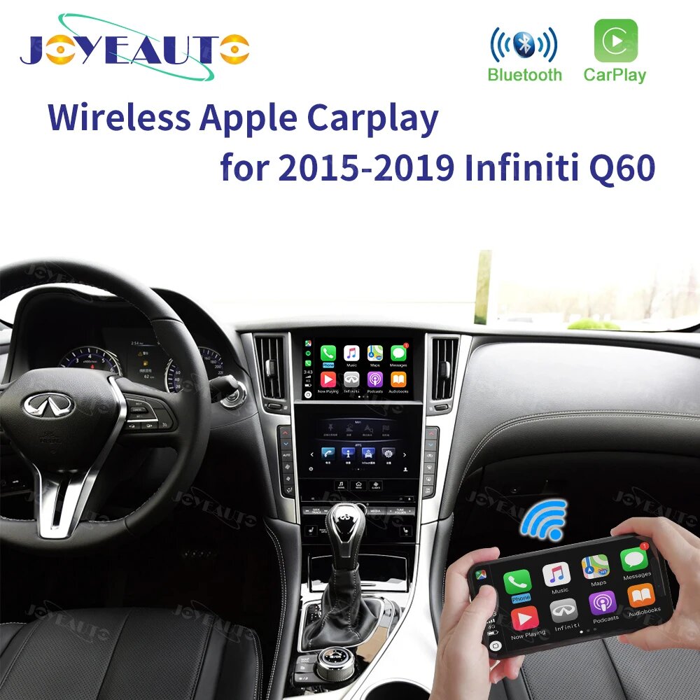 Новый беспроводной интерфейс JoyeAuto для Apple CarPlay и Android Auto для Infiniti 2015-2019 Q50 Q60 Q50L QX50 с функцией зеркалирования экрана и AirPlay.