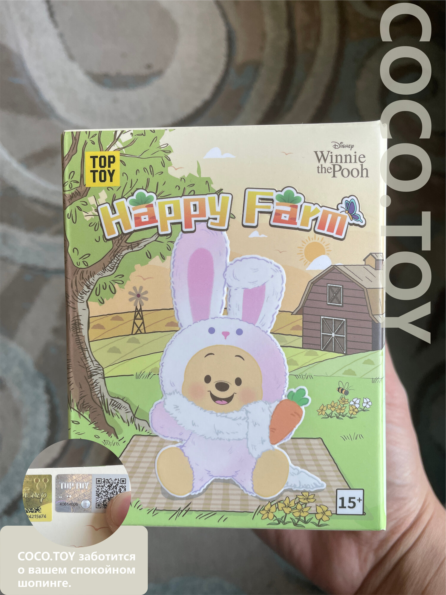 Disney винни пух игрушка Top Toy Winnie Happy Farm Blind box Стекающаяся кукла сюрприз случайный вид 1 шт COCO.TOY