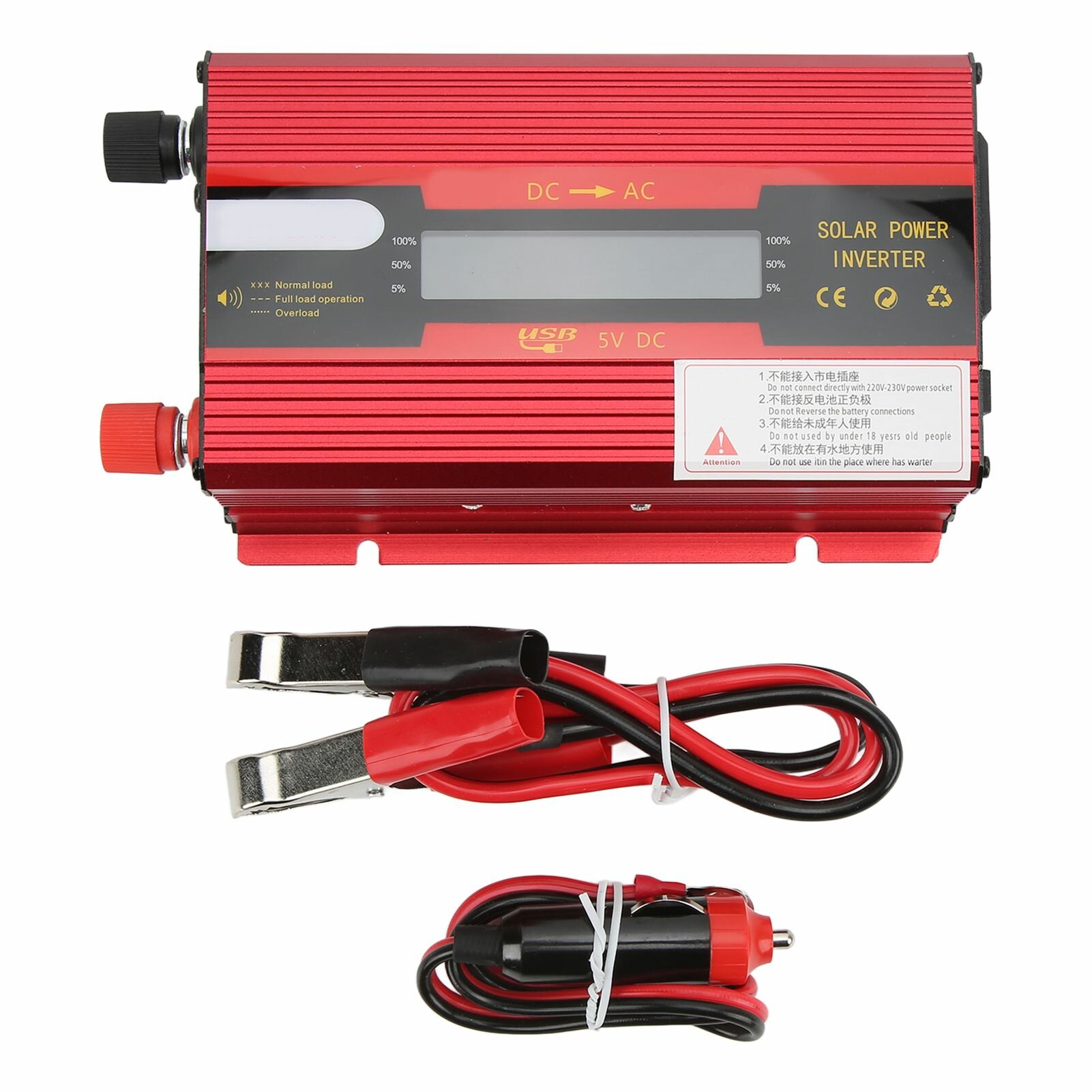 Инвертор 420W (1000W пик), 12V/24V 220V, ЖК-дисплей