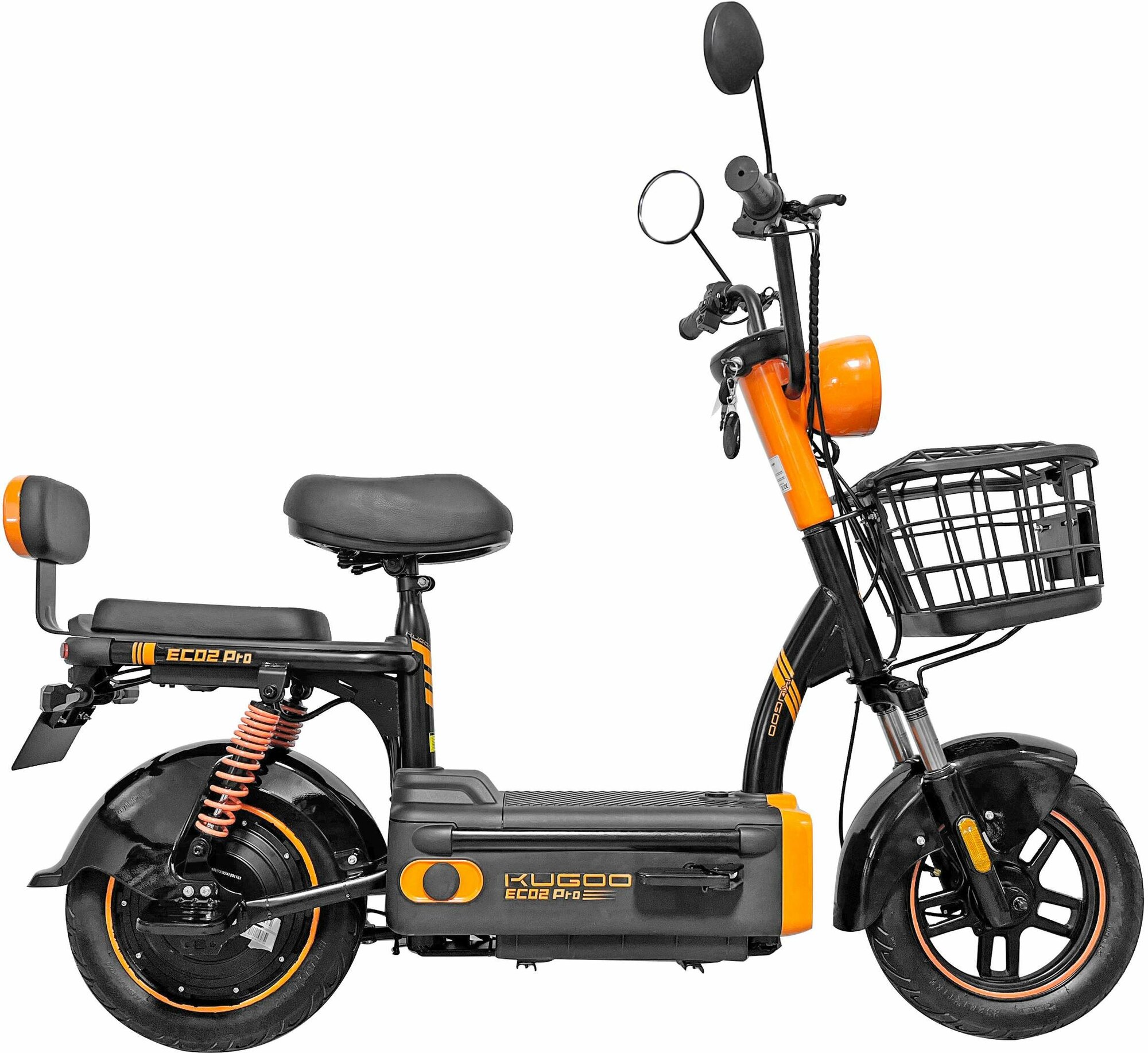 Электроскутер KUGOO EC 02 PRO 600W (48V/21Ah) двухместный с корзинкой — фото 1