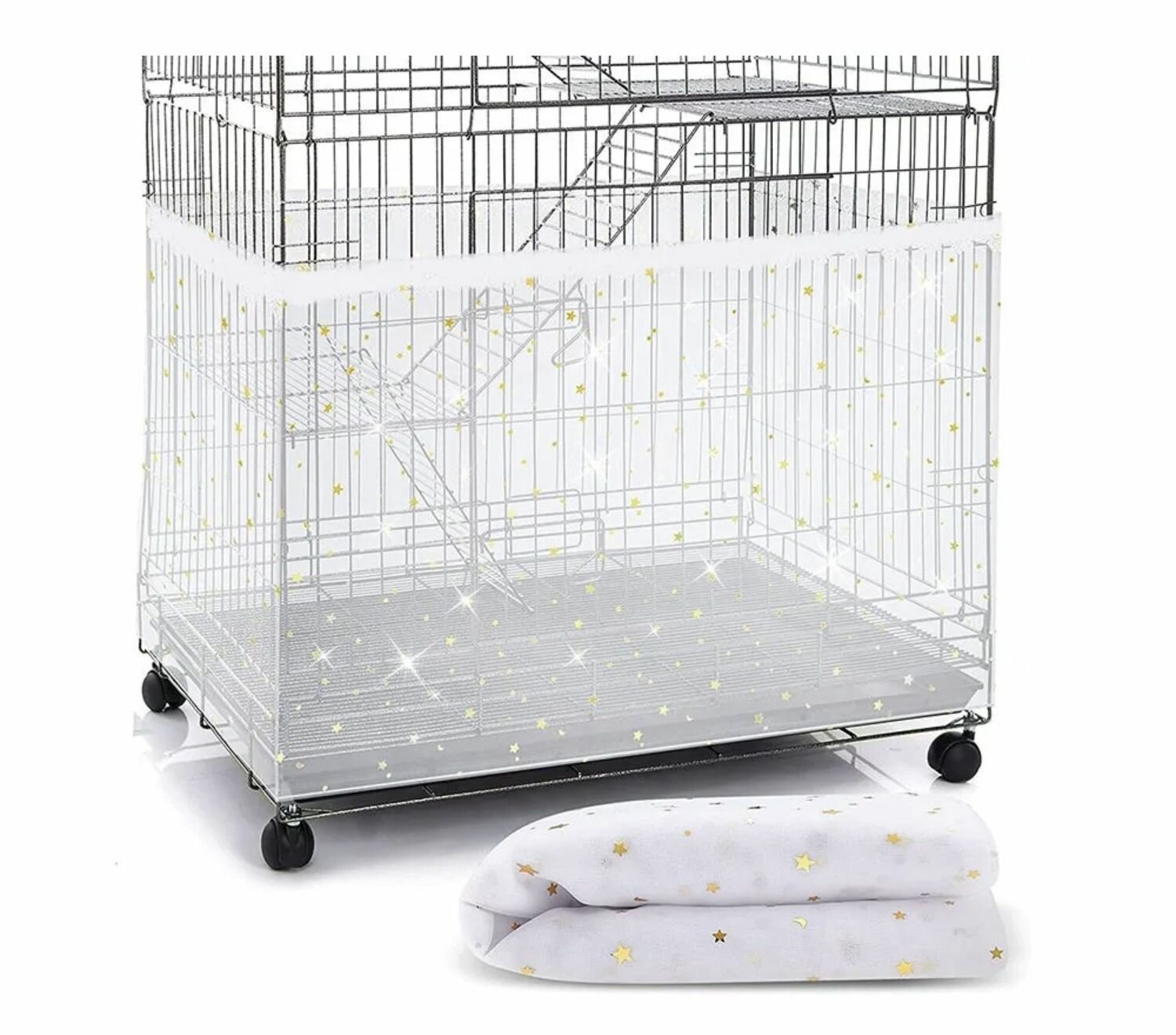 Сетка для клетки для попугаев , HEURI, Универсальная дышащая, чехол на клетку от шелухи и перьев